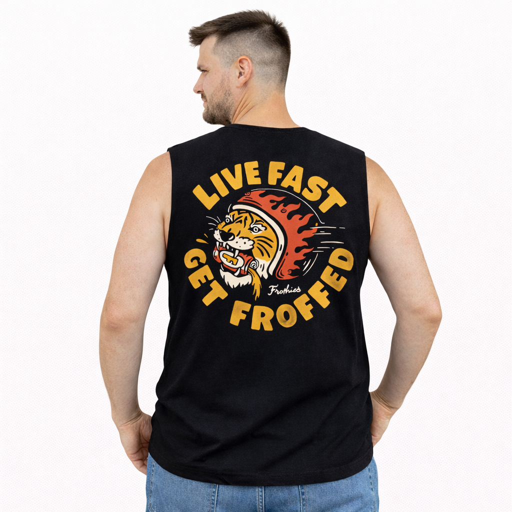 Frothies Speedcat Muscle Tee – Surf Dive Fish Australia